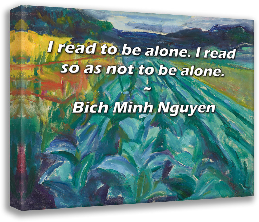 World Menagerie Gallery Wrapped Canvas By Bich Minh Nguyen: "I read to be alone. I read so as ...